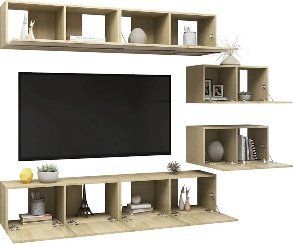 6dílný set TV skříněk dub sonoma kompozitní dřevo 3079041