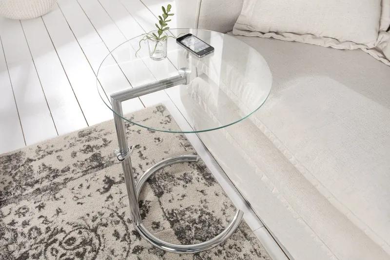 Odkládací stolek Effect 50 do 70 cm stříbrný