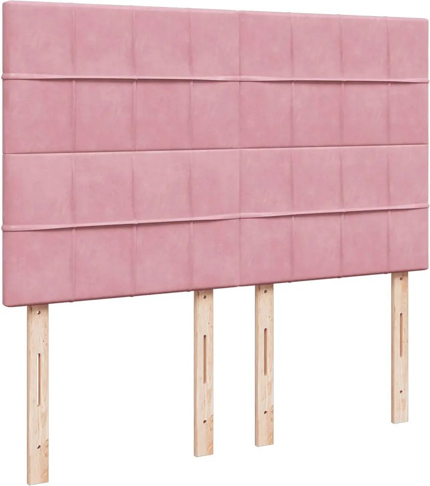 Box spring postel s matrací růžová 140x190 cm samet 3292339