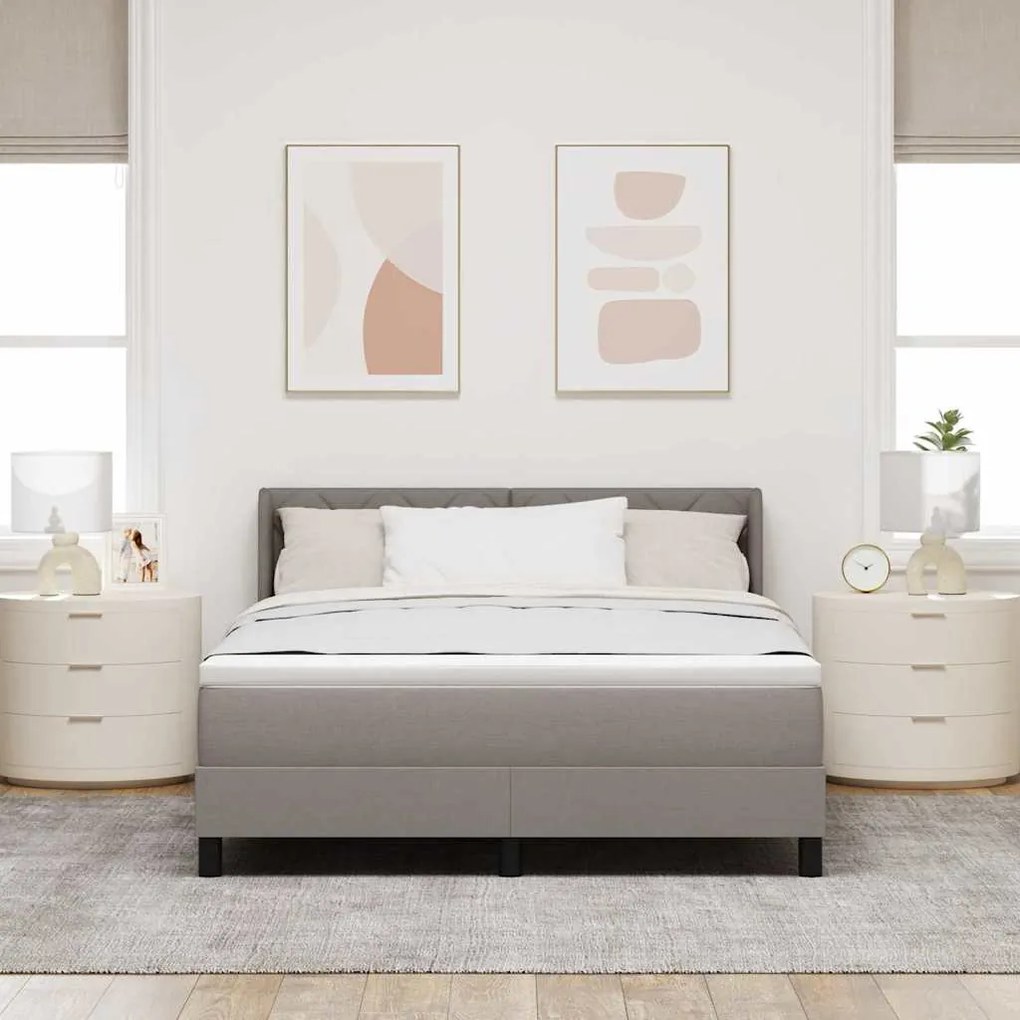 Postel s boxspringem s polštářem Taupe 200 x 140 cm textil 3341171