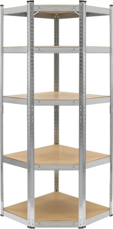Skladový regál rohový REBEL RB-1254 180x40x70, kovový zinkovaný
