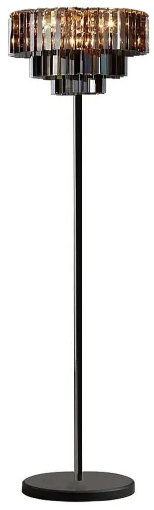 Toolight, podlahová křišťálová lampa 3xE14 APP925-3F, černá, OSW-01042