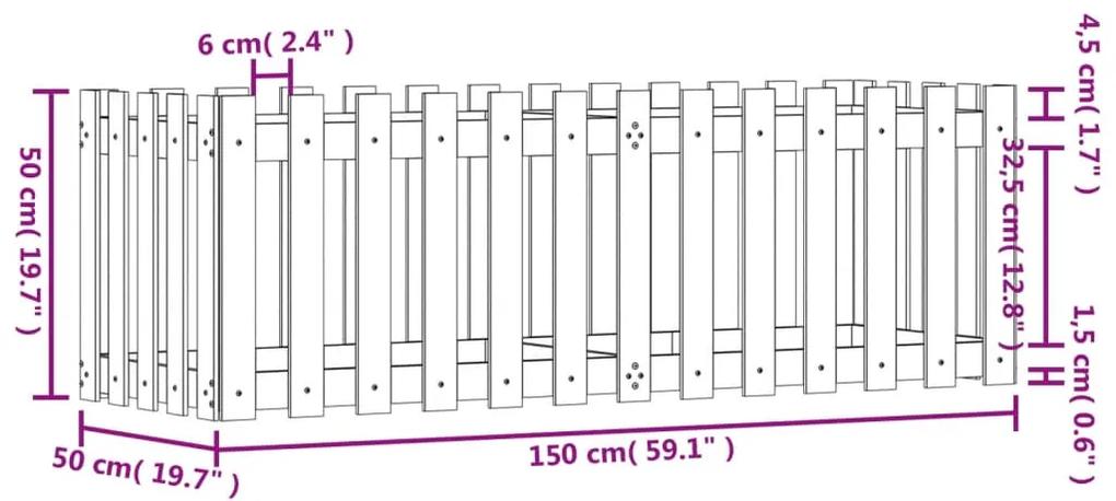 Vyvýšený záhon plotový design 150x50x50 cm masivní douglaska,  832495