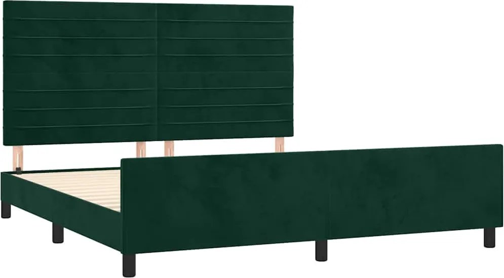 Rám postele bez matrace tmavě zelená 160 x 200 cm samet 3125827