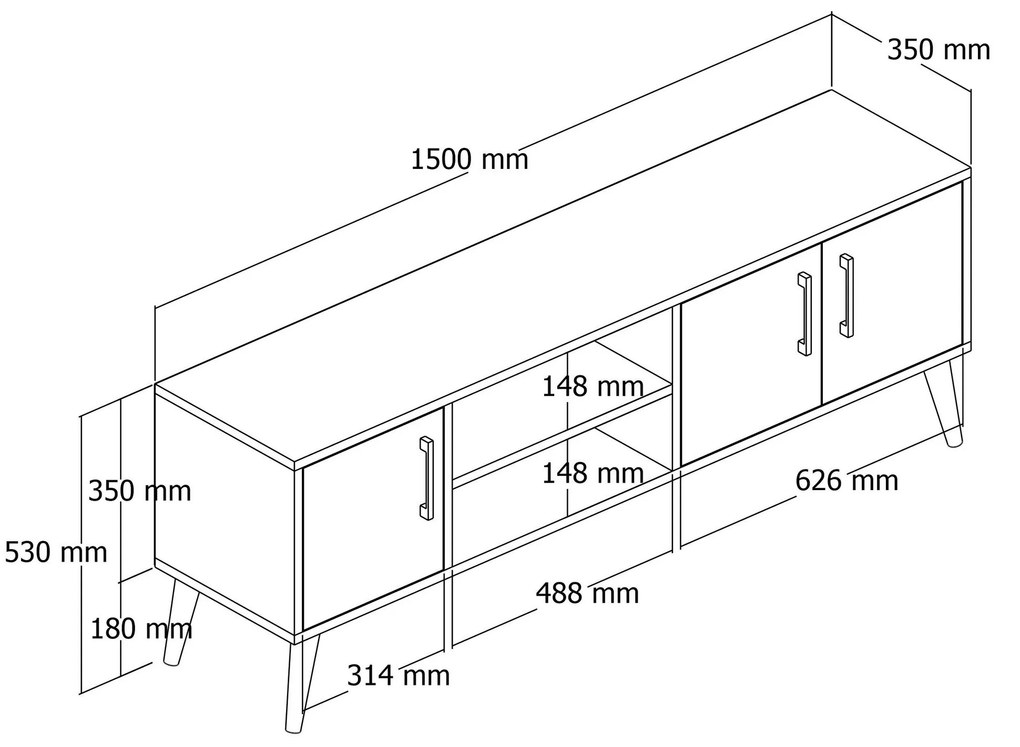 Hanah Home TV stolek Exxen - 1586, Dub