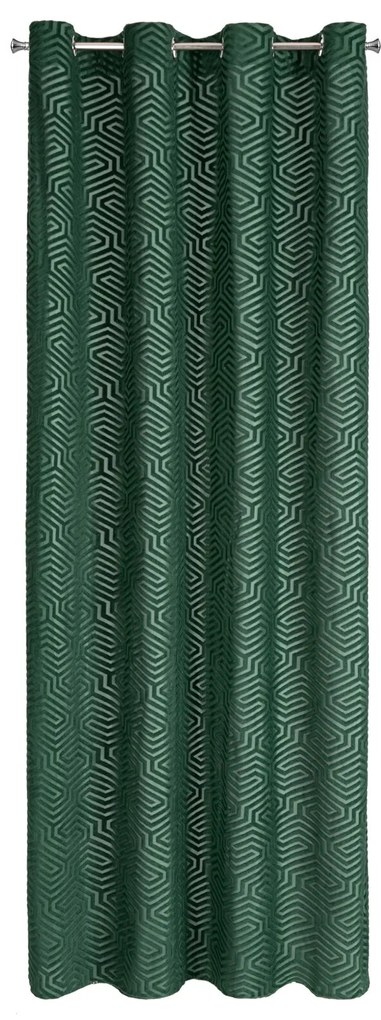 ZÁVĚS NA KROUŽCÍCH PIERRE CARDIN INGA 140X250 CM TMAVĚZELENÁ