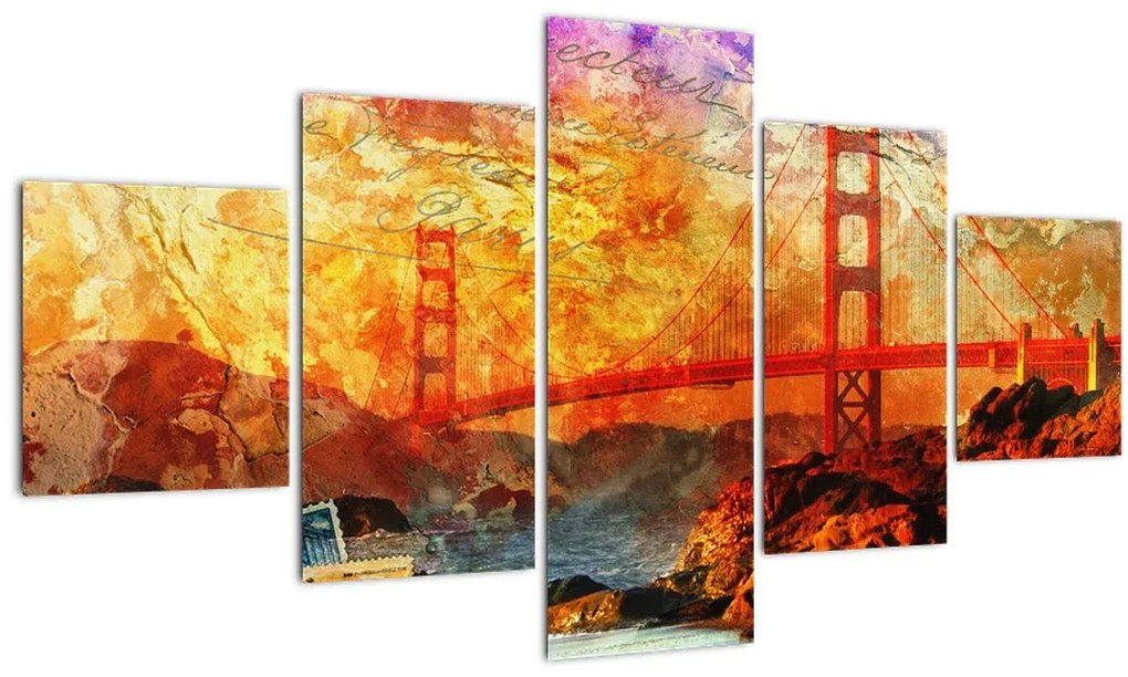 Obraz - Golden Gate, San Francisco, Kalifornie (125x70 cm)