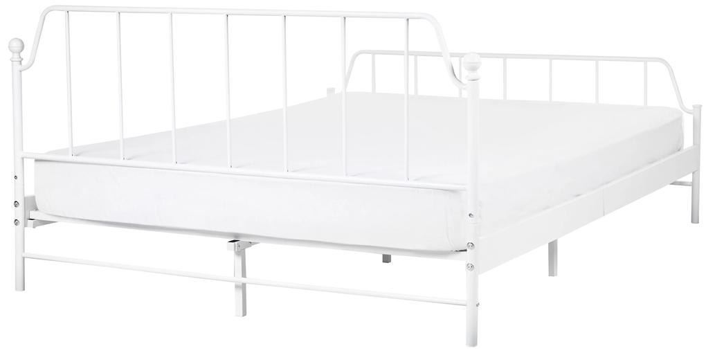 Kovová postel 160 x 200 cm bílá MURESSAC Beliani