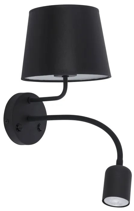 TK LIGHTING Nástěnné svítidlo - MAJA 2537, 230V/15+10W/1xE27+1xGU10, černá