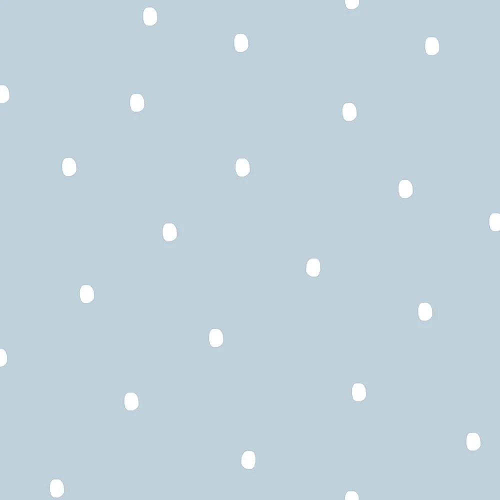 ICH Wallcoverings Modrá papírová tapeta s bílými puntíky 3360-1 rozměry 0,53 x 10,05 m