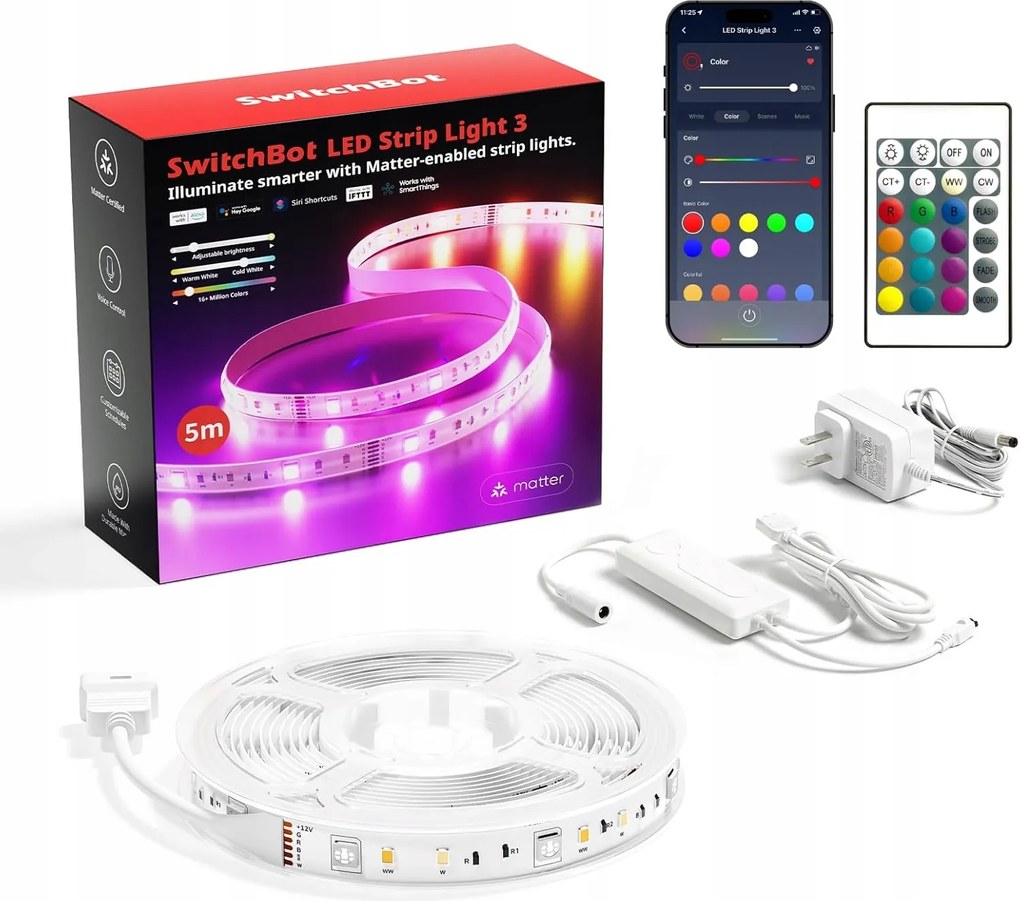 SwitchBot Led Strip Light 3 5M – Inteligentní Led pásek s podporou Matter