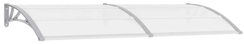 Vchodová stříška šedá a průhledná 240 x 75 cm polykarbonát 144821