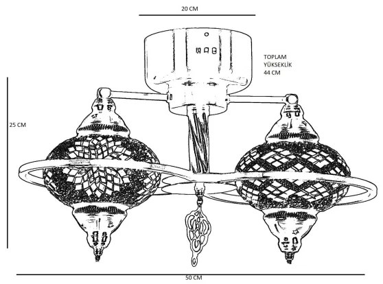 Přisazený lustr YENI 1xE27/40W/230V bronzová