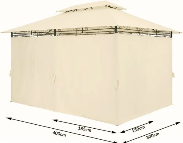 Zahradní altán pavilon TOPAS 4x3m - béžová