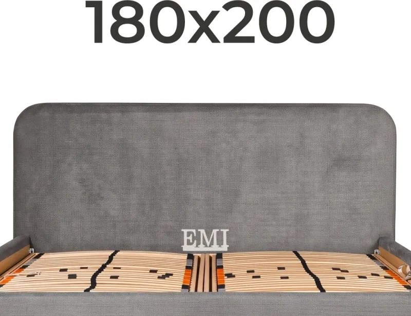 Postel čalouněná ESMINA + lamelový rošt + matrace EMI