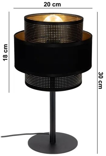 Stolní lampa NESS 1xE27/60W/230V černá