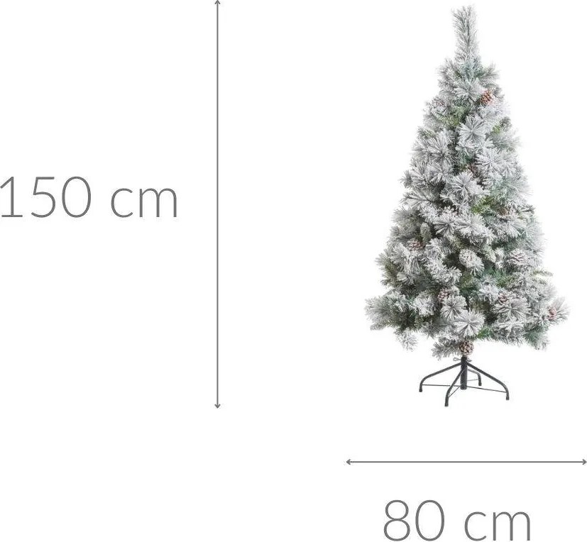 Umělý vánoční stromeček se zasněženými větvemi, 150 cm