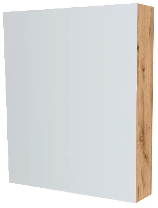 Mereo, Mereo Koupelnová zrcadlová skříňka 60 cm, galerka, 1x dvířka levá, Multidecor, Dub Wotan, MER-CN798G61DWOT