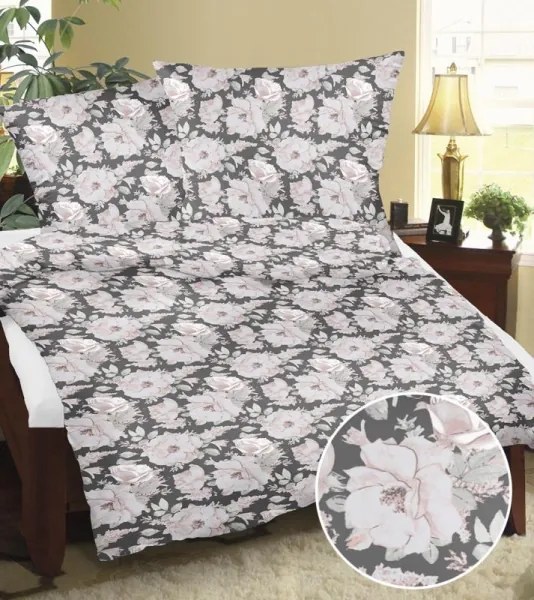 Bellatex Povlečení krepové 140x200, 70x90 cm Růže Bílá