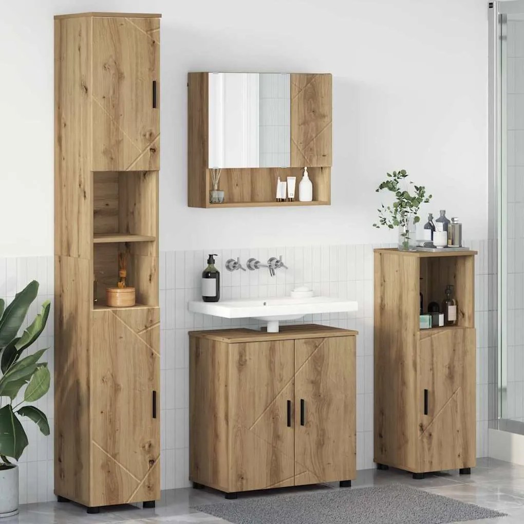 Sada koupelnového nábytku 4 ks Artisanový dub 61 x 35 x 64 cm 3392972