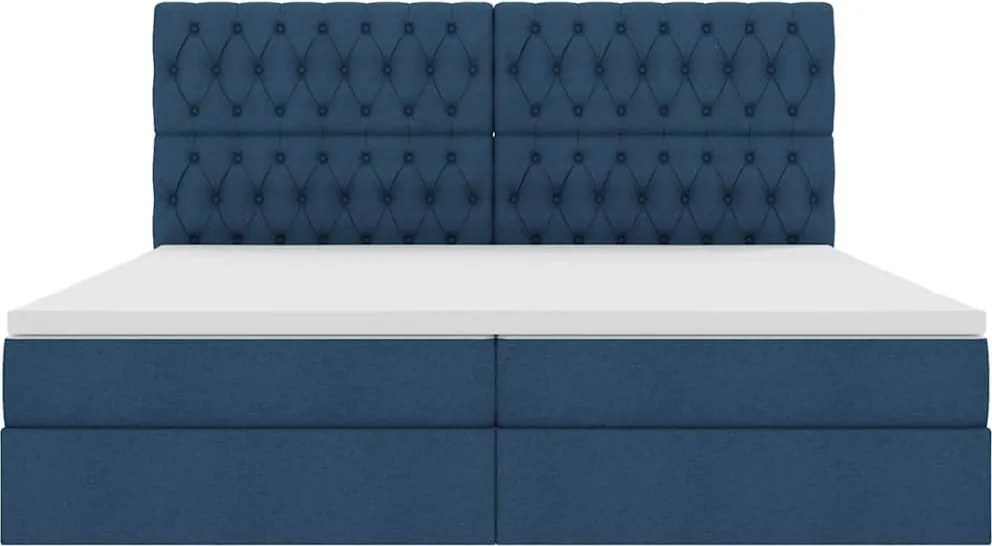 Postel s úložným prostorem a matrací Modrá 200 x 200 cm textil 3371870