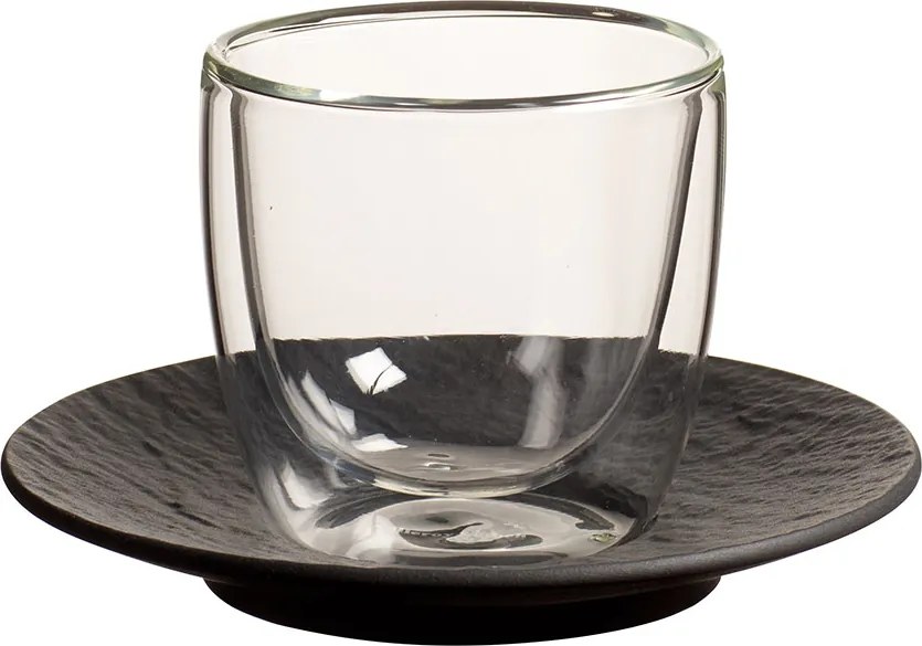 Villeroy&Boch Villeroy & Boch Manufacture Rock skleněný espresso šálek s podšálkem sada