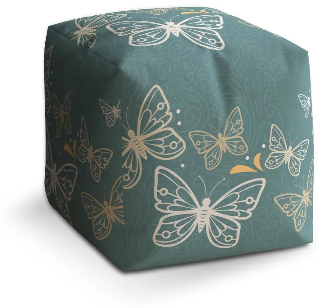 Sablio Taburet Cube Motýli: 40x40x40 cm