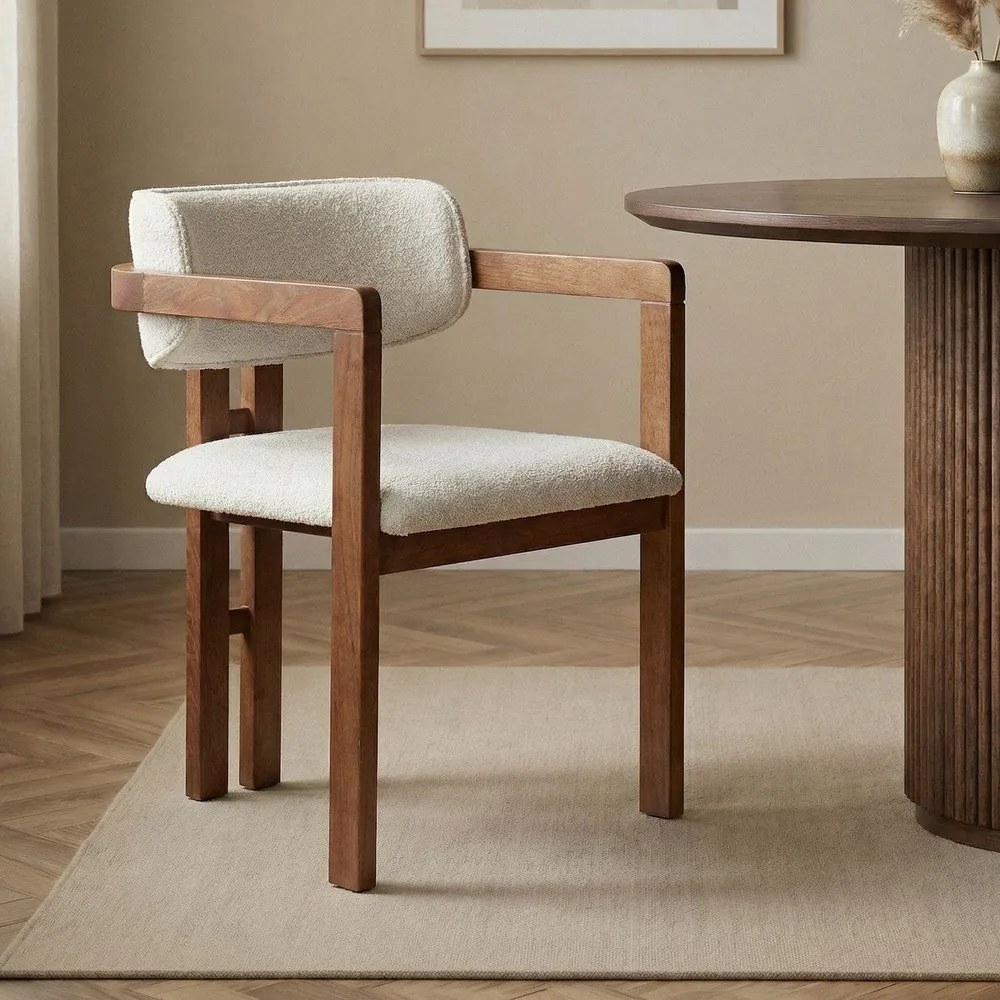 Bílé jídelní křeslo s područkami Toscana – Kalune Design