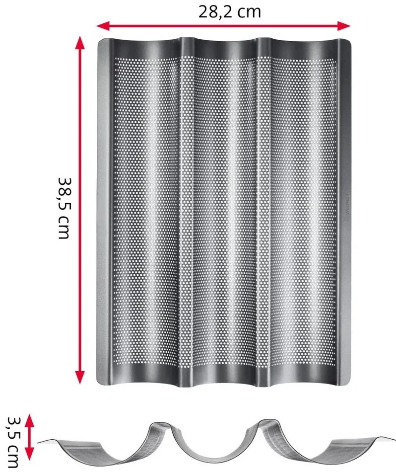 Westmark Perforovaná forma na 3 bagety Long, 38 cm