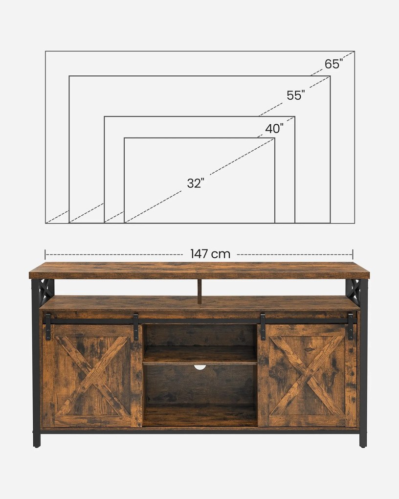 TV stolek Houseland Levit hnědý/černý