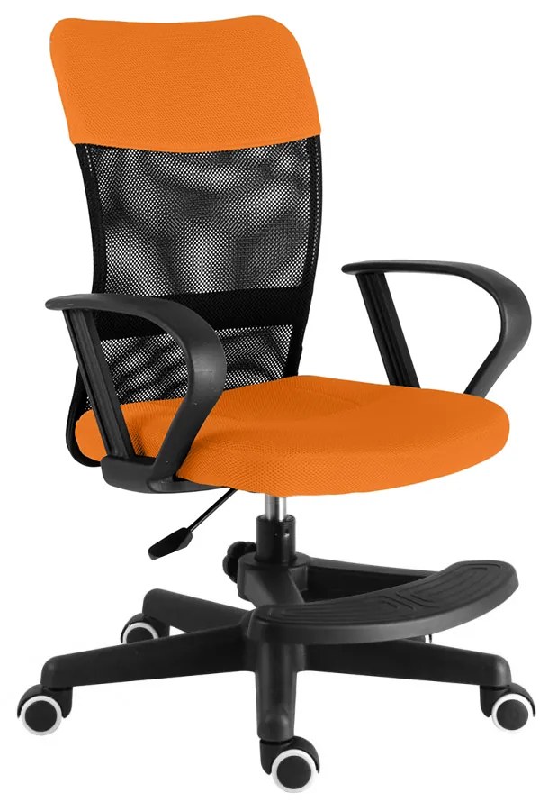 Dětská židle Neoseat MONKEY s podnoží — látka, černá / oranžová