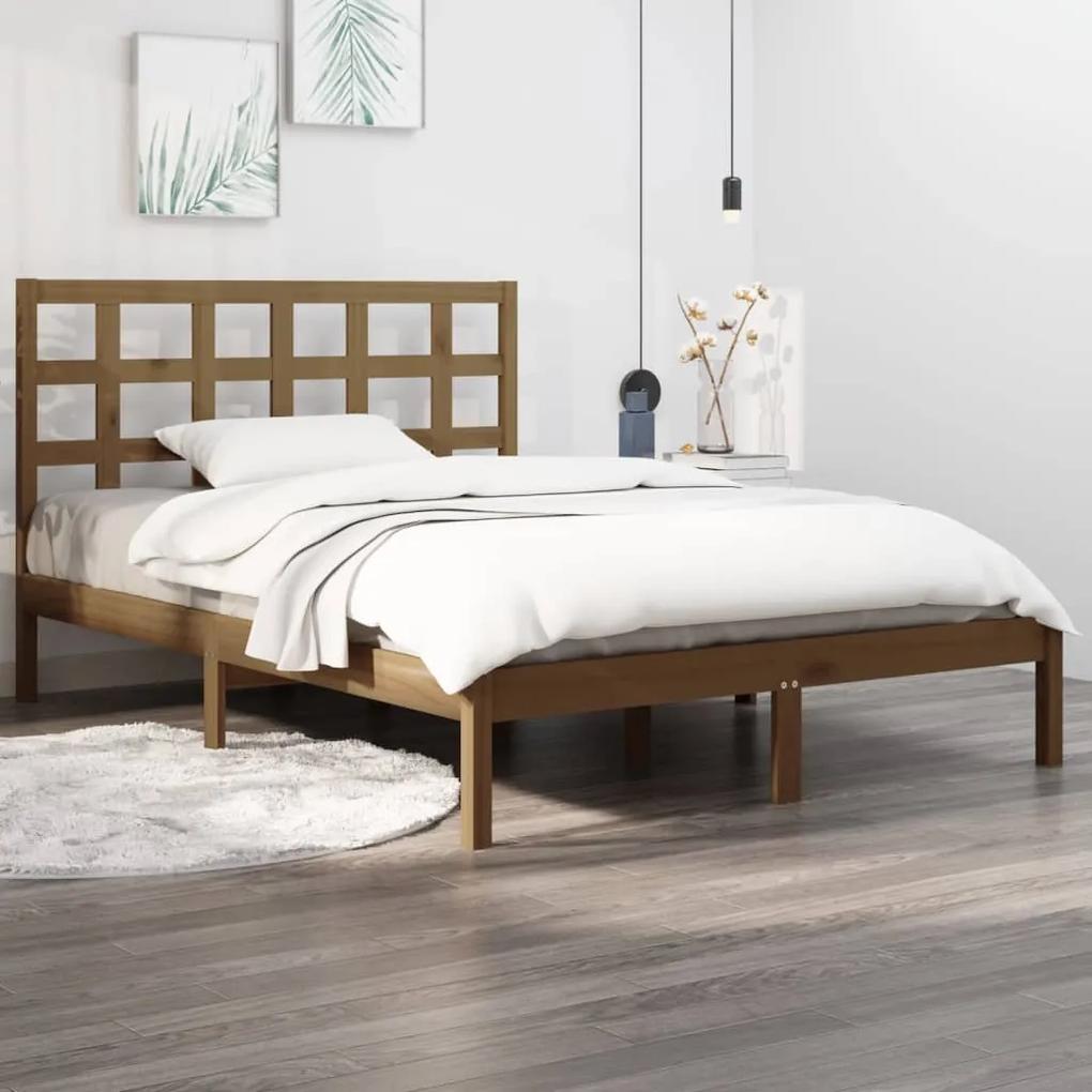 Rám postele medově hnědý masivní dřevo 150 x 200 cm King Size,  3105478