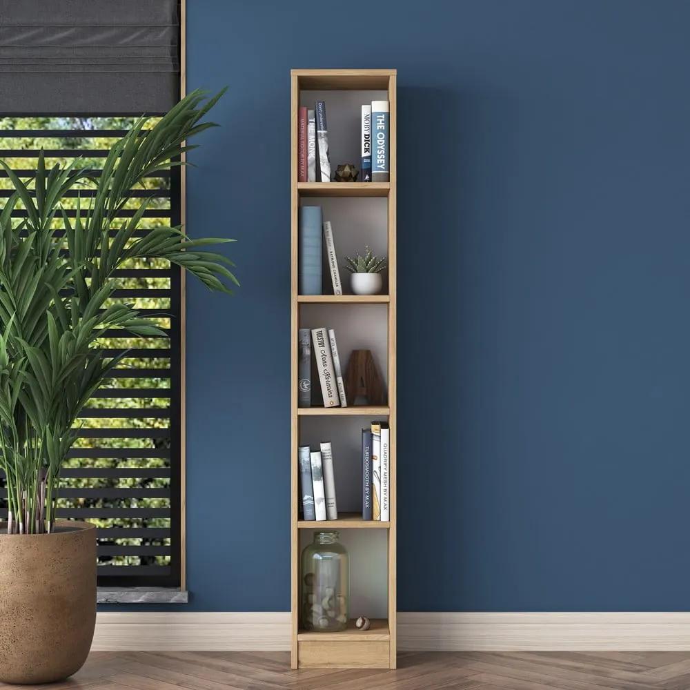 Knihovna v dekoru ořechu v přírodní barvě 30x170 cm Allen – Kalune Design