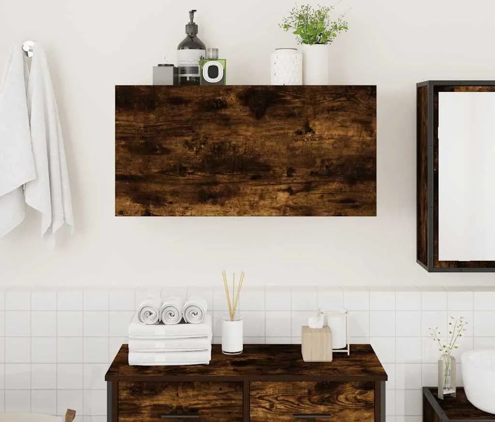 vidaXL Koupelnová nástěnná skříňka 80 x 25 x 40 cm kompozit [860093] Barva: Betonová šedá