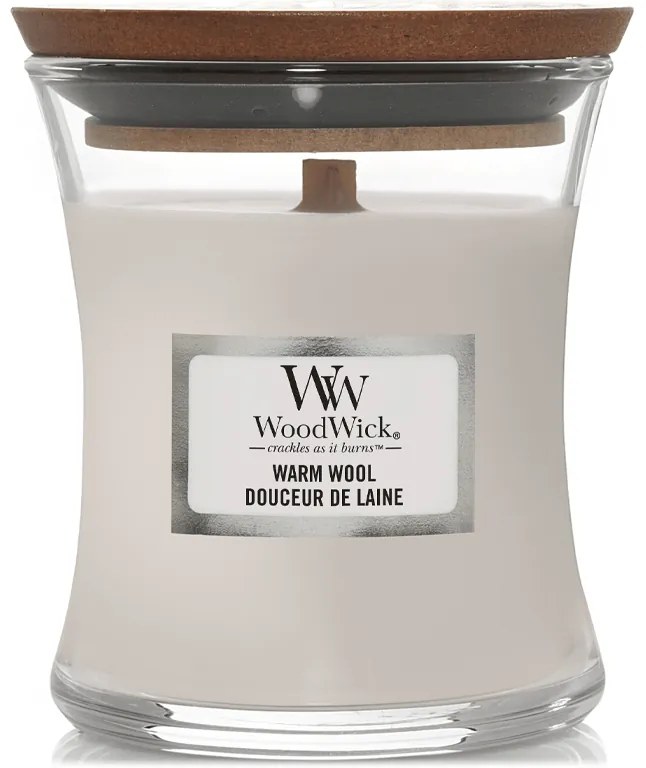 WoodWick – svíčka Warm Wool (Hřejivá vlna) Velikost: střední 275 g