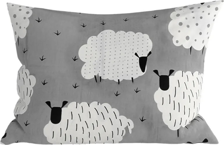 Polybavlněný povlak na polštář SHEEP POLY 50x70 cm, šedý
