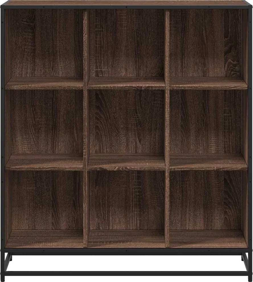 Knihovna hnědý dub 97,5 x 33 x 107,5 cm kompozitní dřevo a kov 3300864