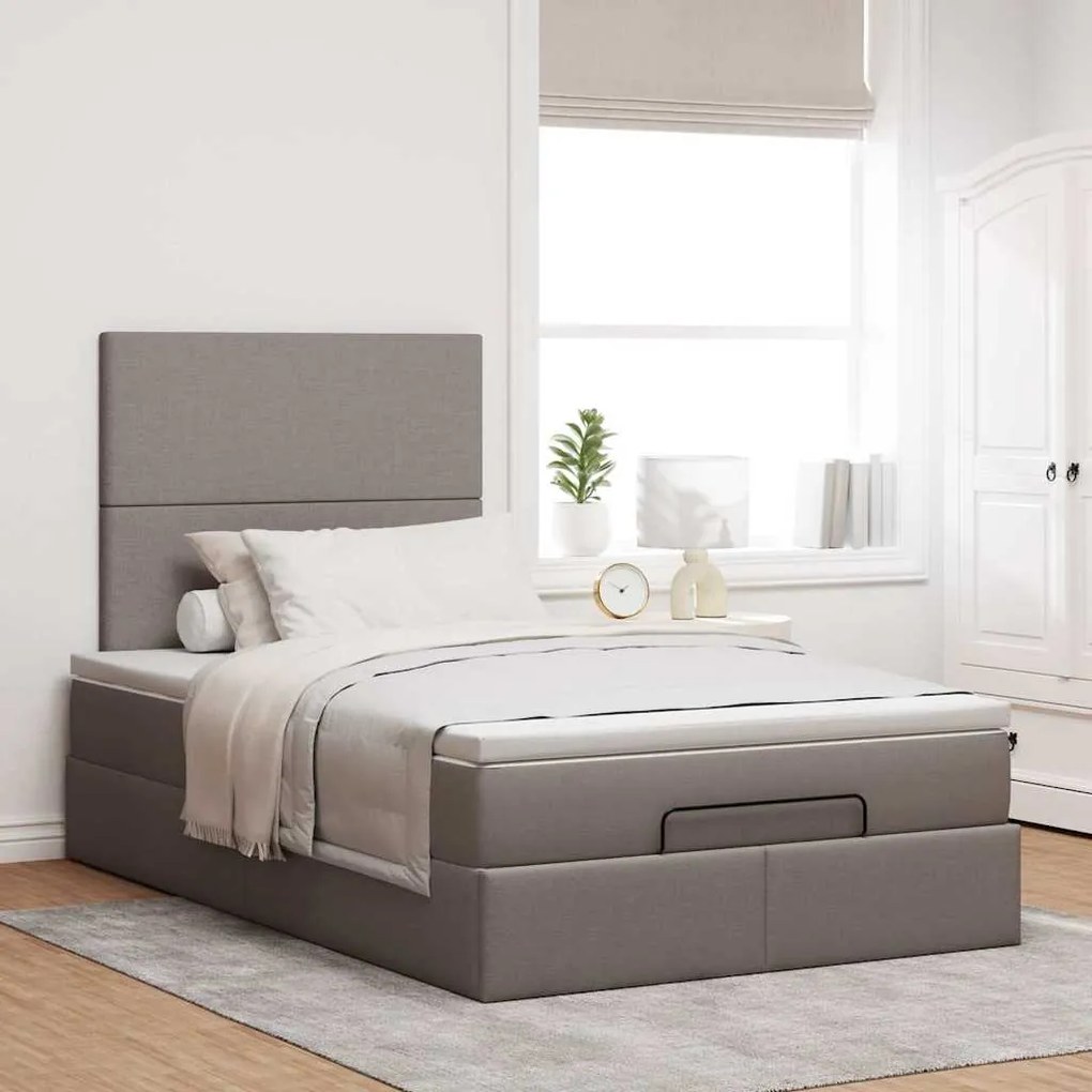 Osmanský rám postele s matrací taupe 120x190cm textil 3313061