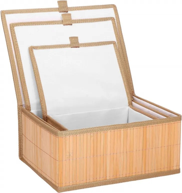 Bambusový úložný box SPRINGOS BAMBOO sada 3 ks