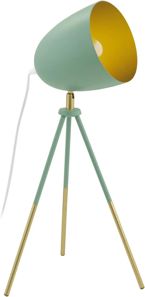 Eglo 49047 CHESTER-P - Stolní lampa na trojnožce v pastelově tmavě zelené barvě