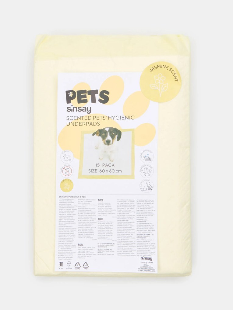 Sinsay - Parfémované hygienické podložky pro zvířata 15 pack - žlutá