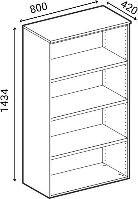 Kancelářská skříň s dveřmi PRIMO GRAY, 800 x 420 x 1434 mm, šedá/wenge