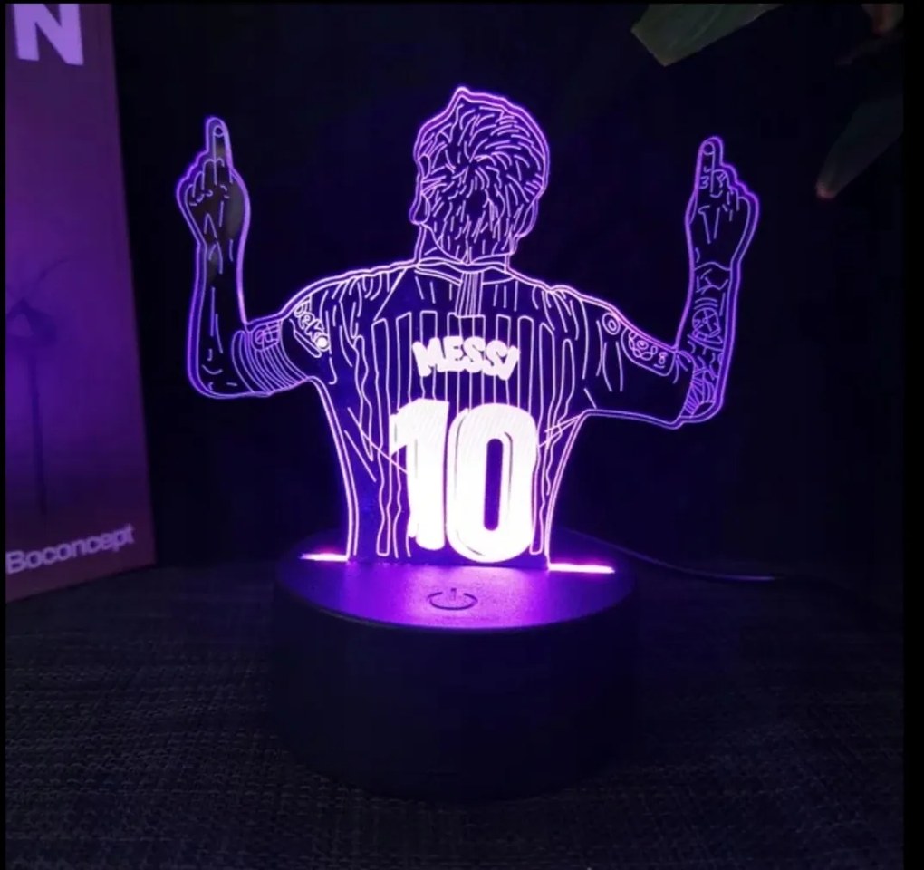 3D Led lampička Lionel Leo Messi LM10 dárek Barcelona