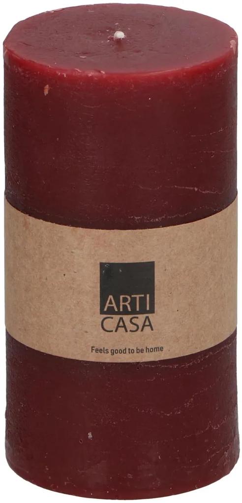 Sloupová svíčka Arti Casa, červená, 7 x 13 cm