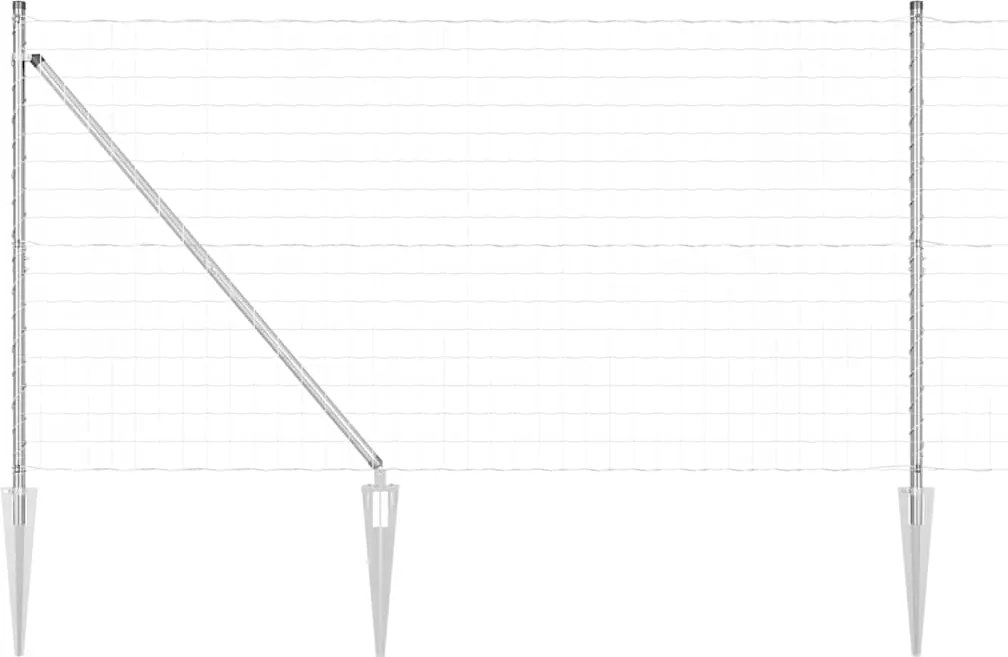 Evropský plot se hroty 10 x 1,4 m Pozinkovaná ocel Stříbrná 3350791