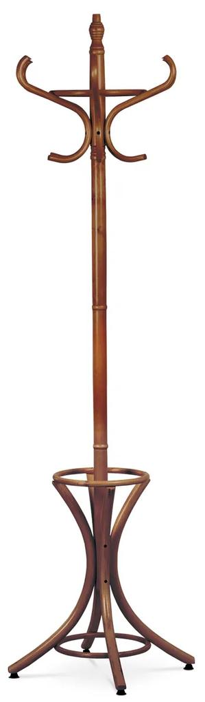Autronic - Věšák dřevěný stojanový, masiv topol a bříza, tmavý dub, výška 185 cm - F-2059 OAK