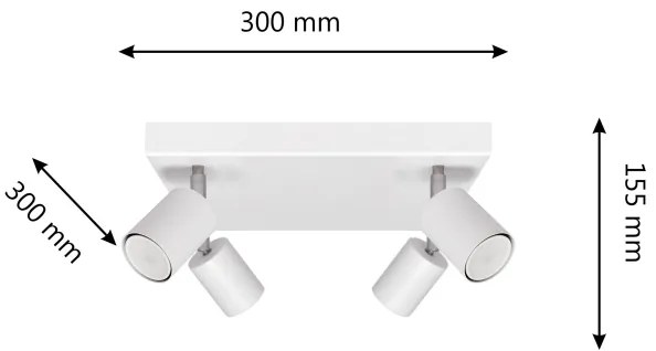 LED Bodové svítidlo TUNE 4xGU10/4,8W/230V bílá