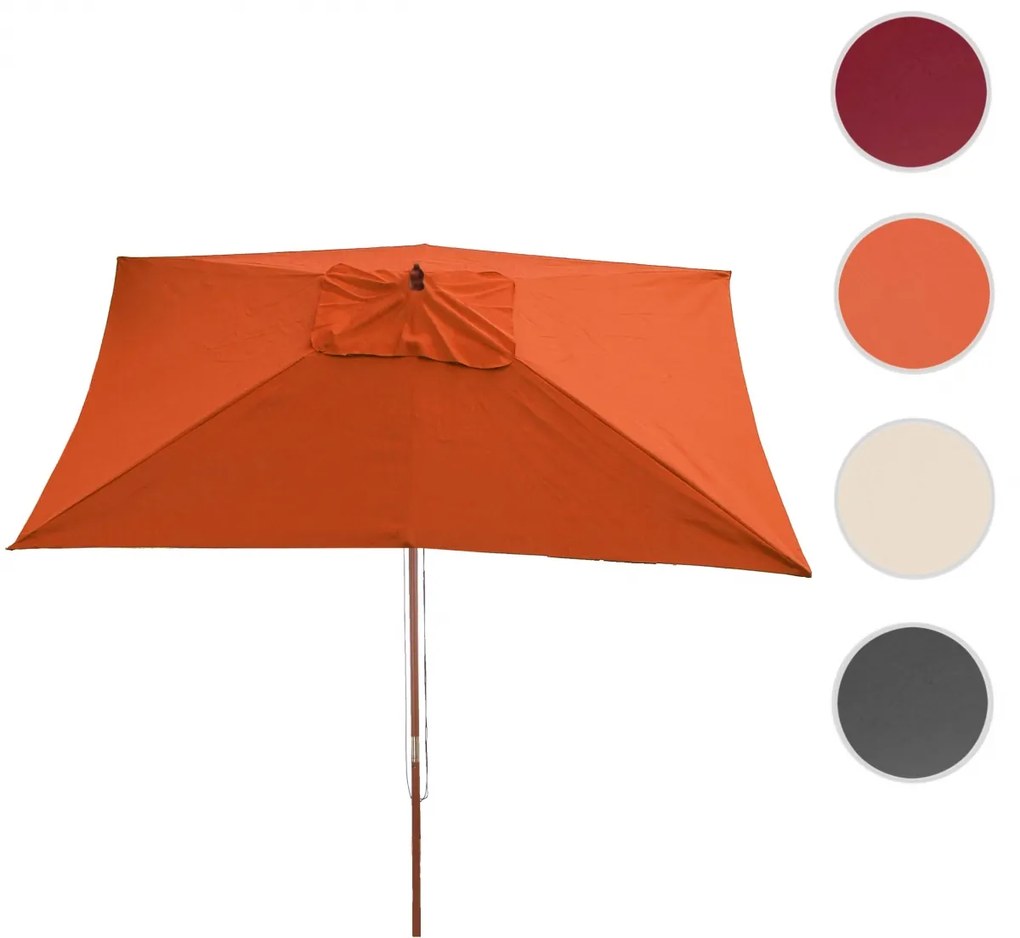 Slunečník Florida 2x3m - polyester/dřevo - terakota