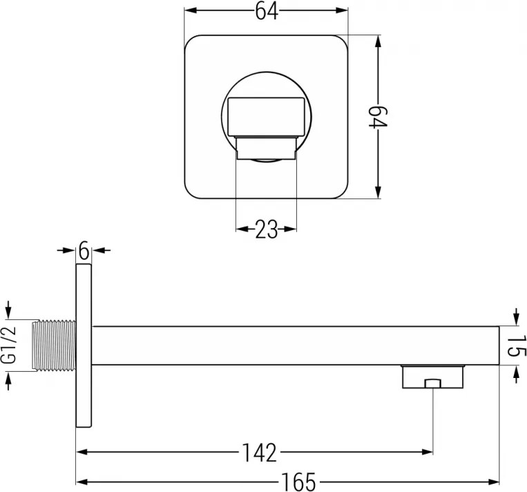 Mexen Cube, podomítková vanová/sprchová sada DR02 s dešťovou sprchou 25cm, bílá, 77503DR0225-20