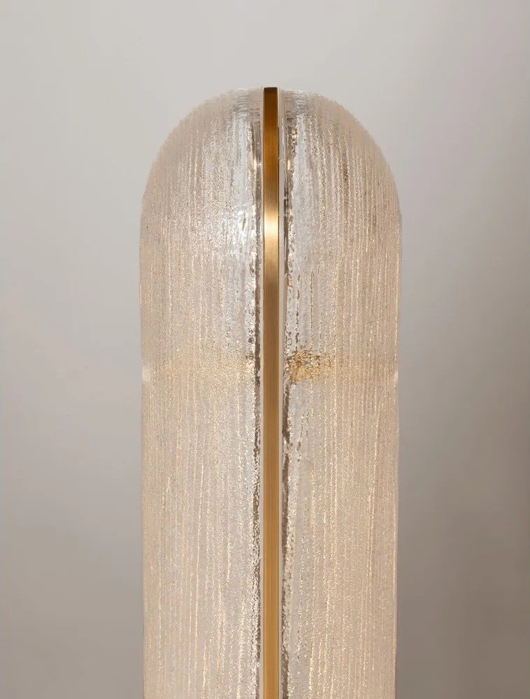 Kovová LED stolní lampa v mosazné barvě se skleněným stínidlem (výška 40 cm) Gloree – Nova Luce